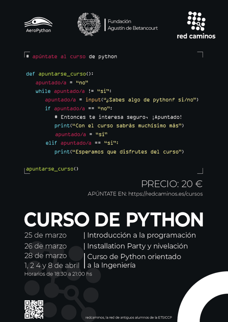 CURSO DE PYTHON (Marzo 2019) - Fundación Agustín de Betancourt CURSO DE PYTHON (Marzo 2019) - Fundación Agustín de Betancourt
